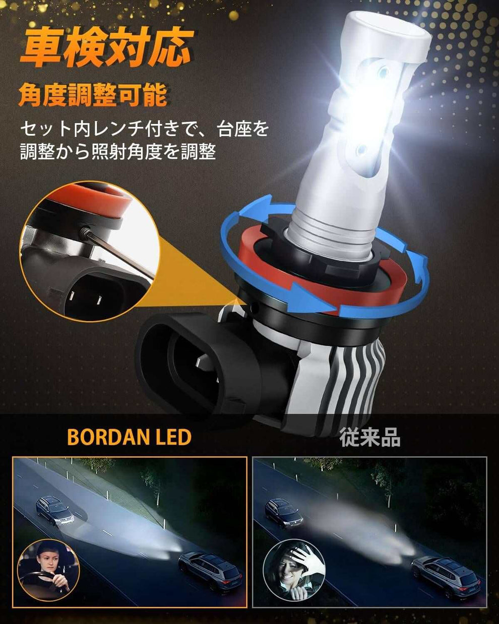 H8 LED フォグランプ 2色切り替え 爆光 車検対応 12000lm 20W*2 無極性 – bordan